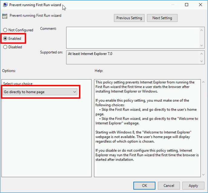 Stop 'Welcome to Internet Explorer' from launching (via GPO) | PeteNetLive