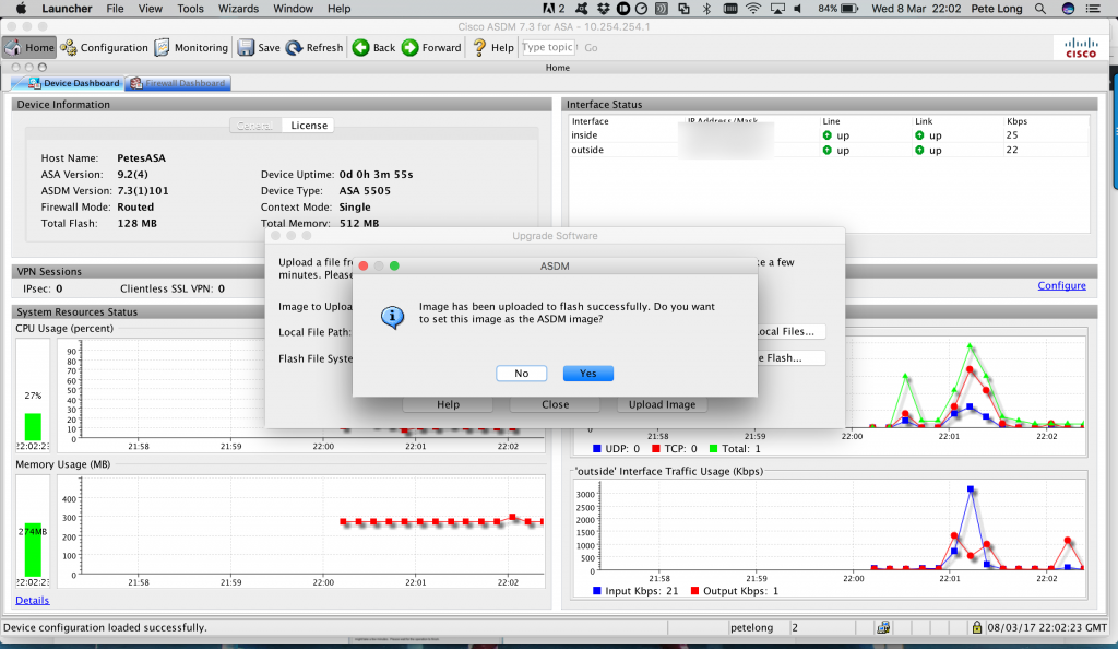 Cisco ASA5500 Update System and ASDM (From ASDM) | PeteNetLive