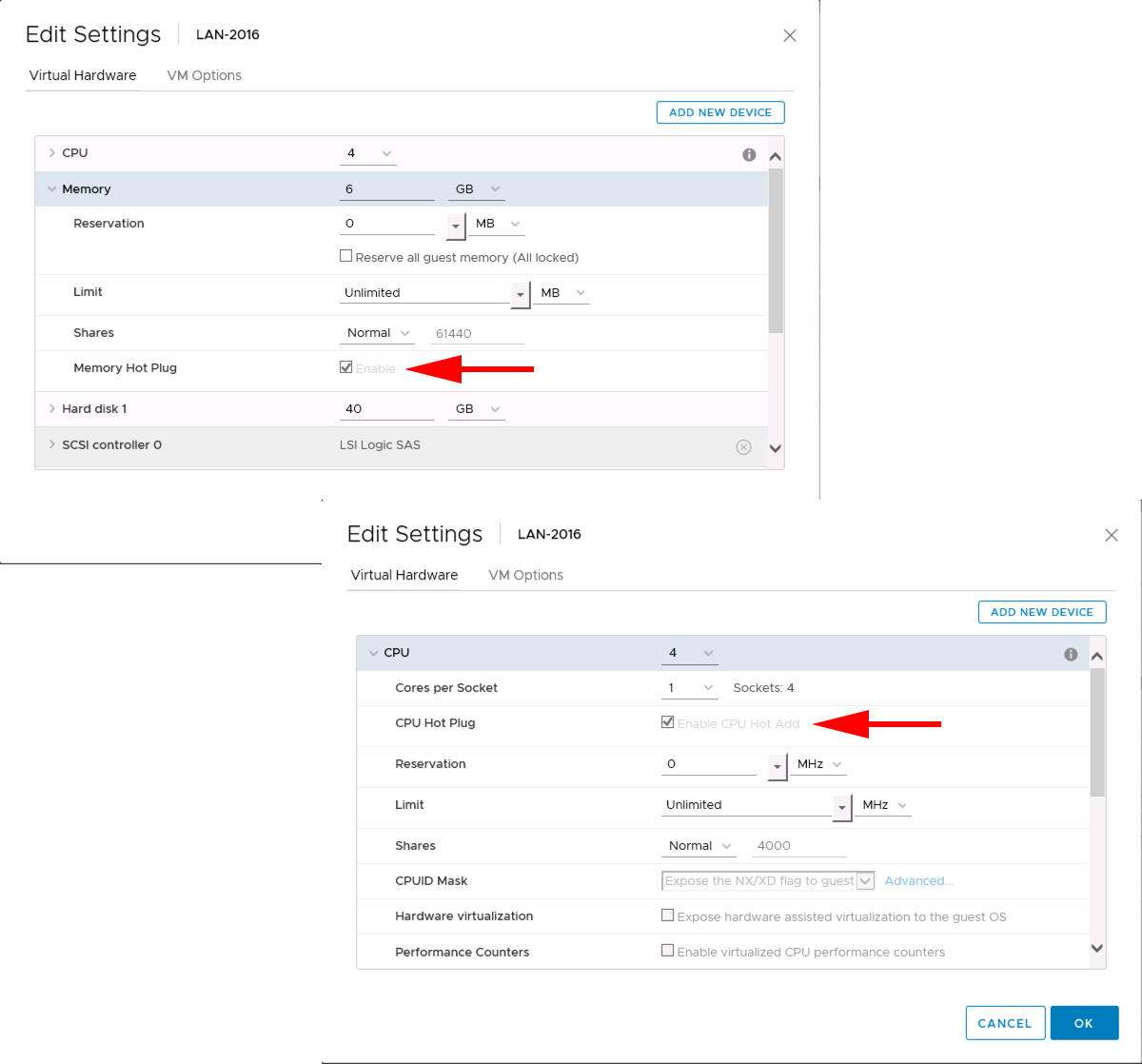 VMware vSphere Hot Add and Hot Plug | PeteNetLive