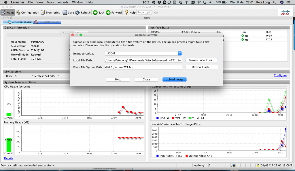 Cisco ASA5500 Update System and ASDM (From ASDM) | PeteNetLive