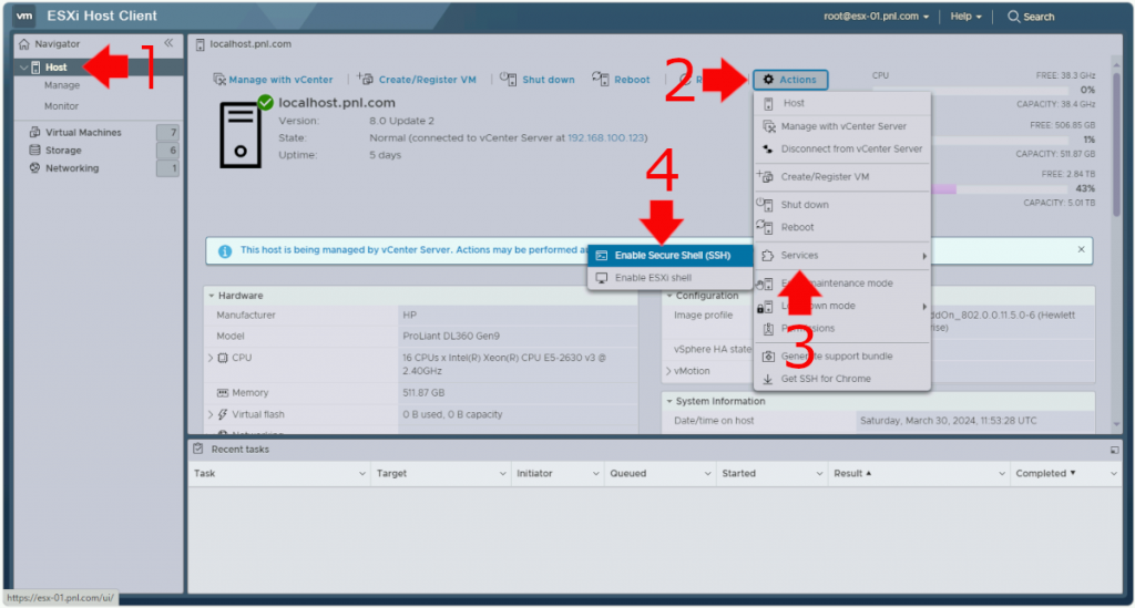 VMware Enable SSH (vSphere ESXi) | PeteNetLive