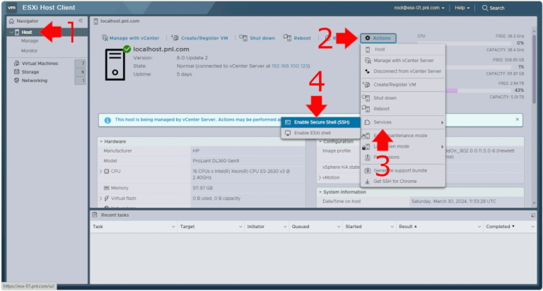 VMware Enable SSH (vSphere ESXi) | PeteNetLive