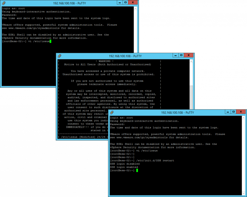 VMware vSphere and ESXi - Create a 'Logon Banner' | PeteNetLive