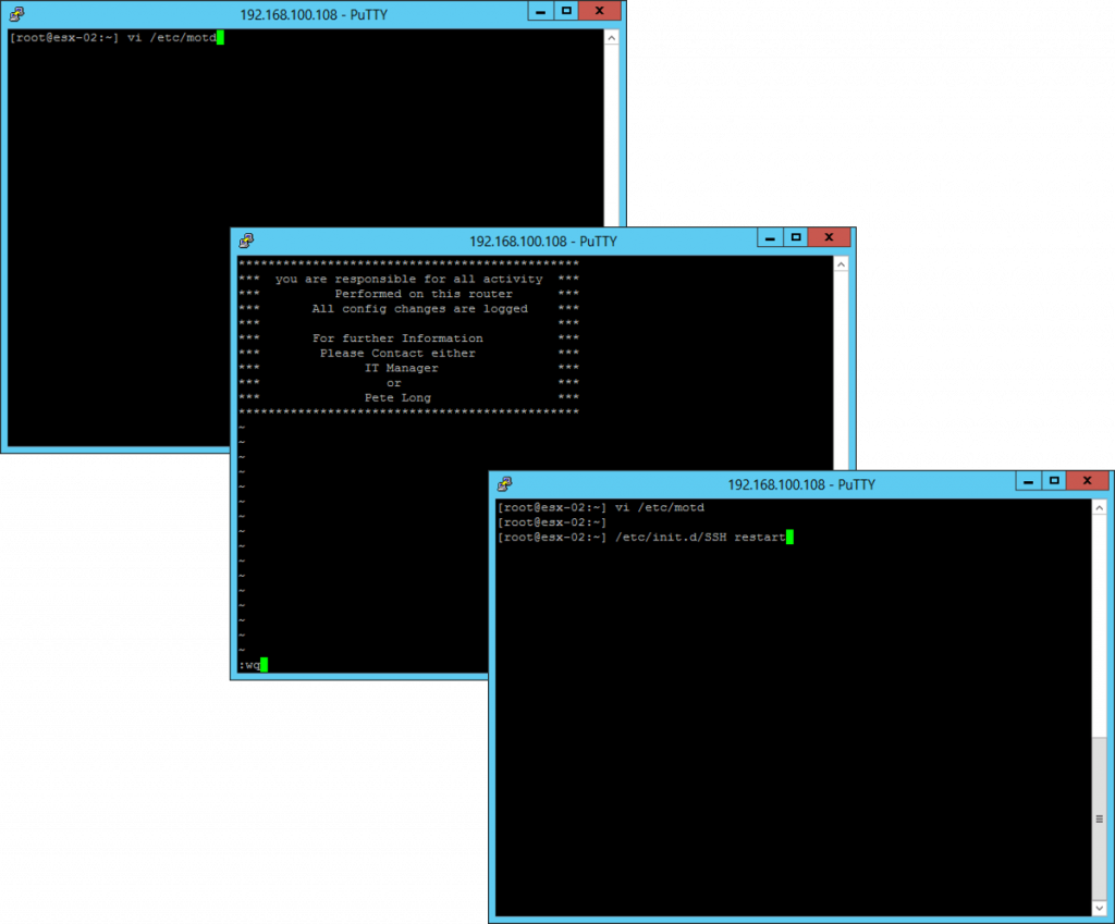 VMware vSphere and ESXi - Create a 'Logon Banner' | PeteNetLive