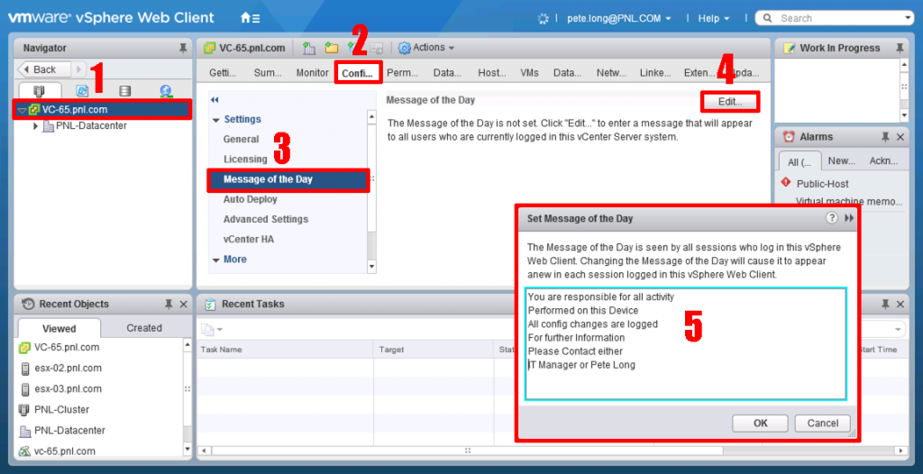 VMware vSphere and ESXi - Create a 'Logon Banner' | PeteNetLive