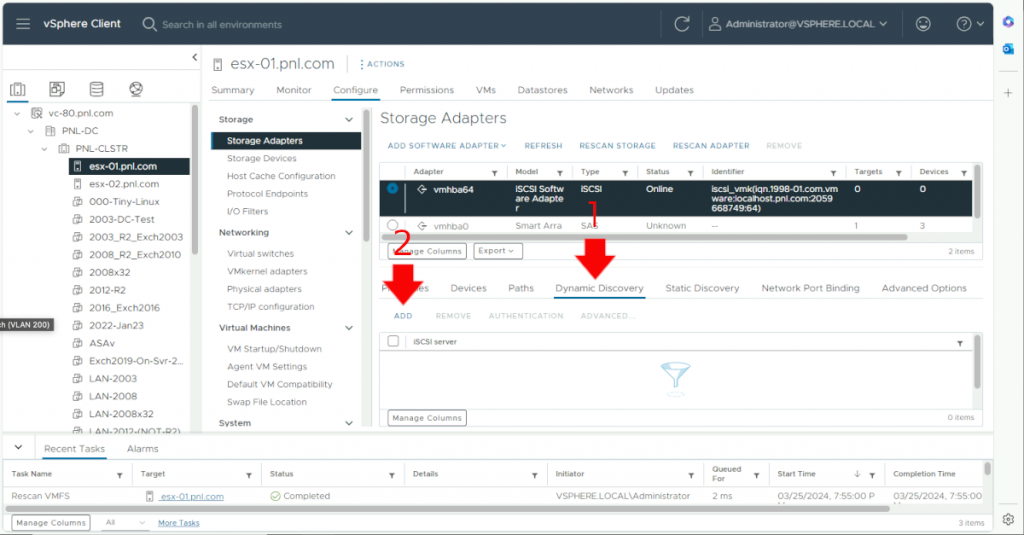vSphere Adding iSCSI Storage | PeteNetLive