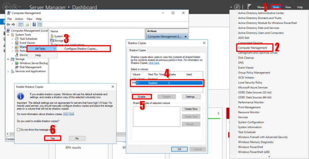 Windows: Enable 'Previous Versions' | PeteNetLive