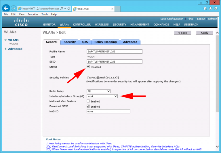 Cisco WLC: EAP-TLS Secured Wireless with Certificate Services | PeteNetLive