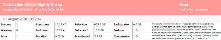 Veeam Backup Error: Code 1326 | PeteNetLive