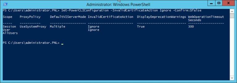 PowerCLI: Connect-VIServer Certificate Errors | PeteNetLive