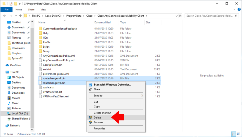 AnyConnect Error: Unable To Verify IP Forwarding Table Modifications ...