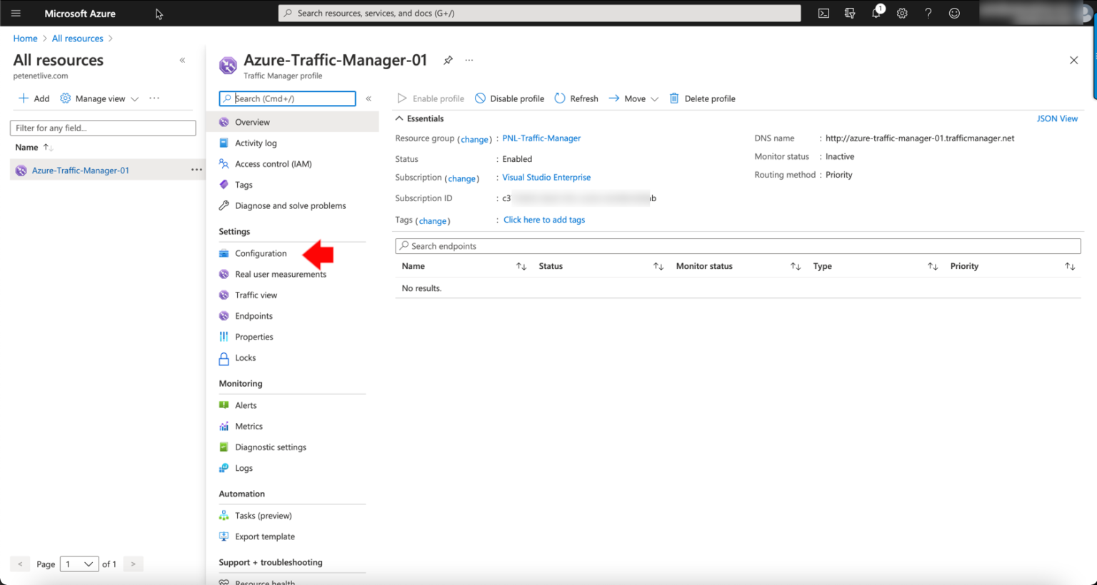 Azure Traffic Manager (DNS Failover) | PeteNetLive