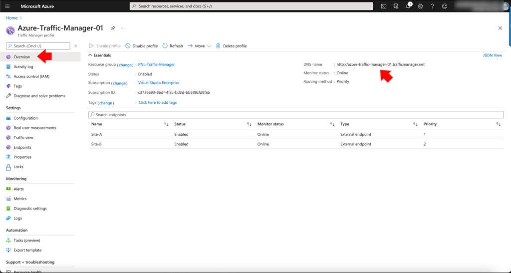 Azure Traffic Manager (DNS Failover) | PeteNetLive