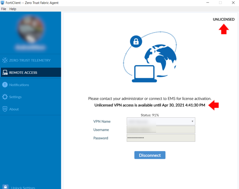 FortiClient: Unlicensed VPN access is available until.. | PeteNetLive