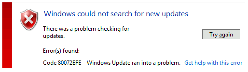 Windows Update Error 80072EFE | PeteNetLive