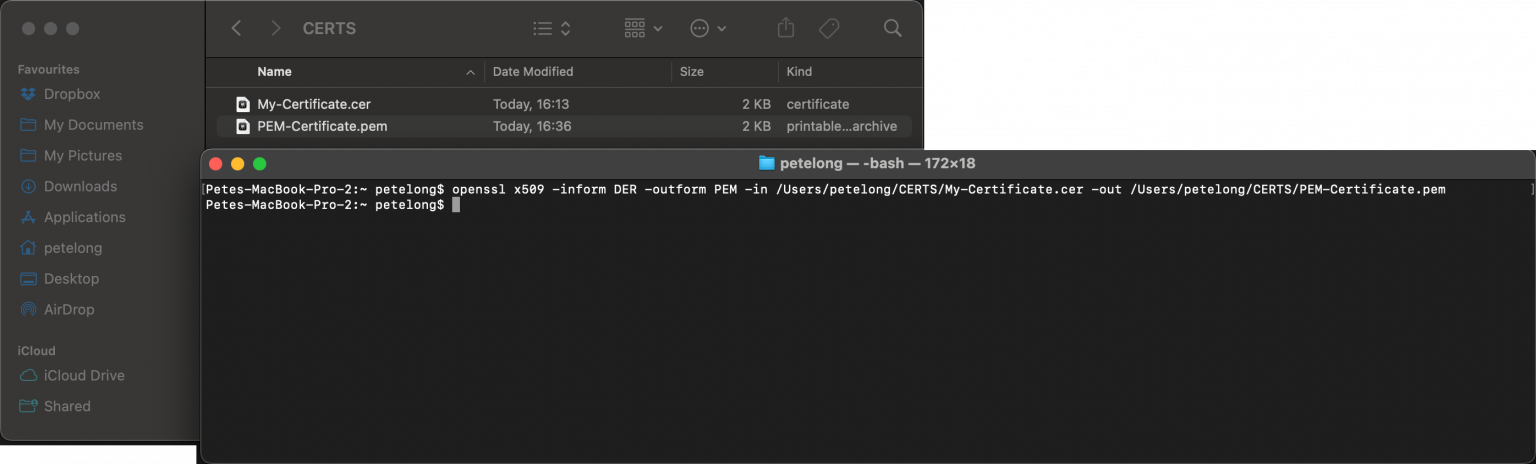 Convert Certificates CER/CRT/PEM | PeteNetLive