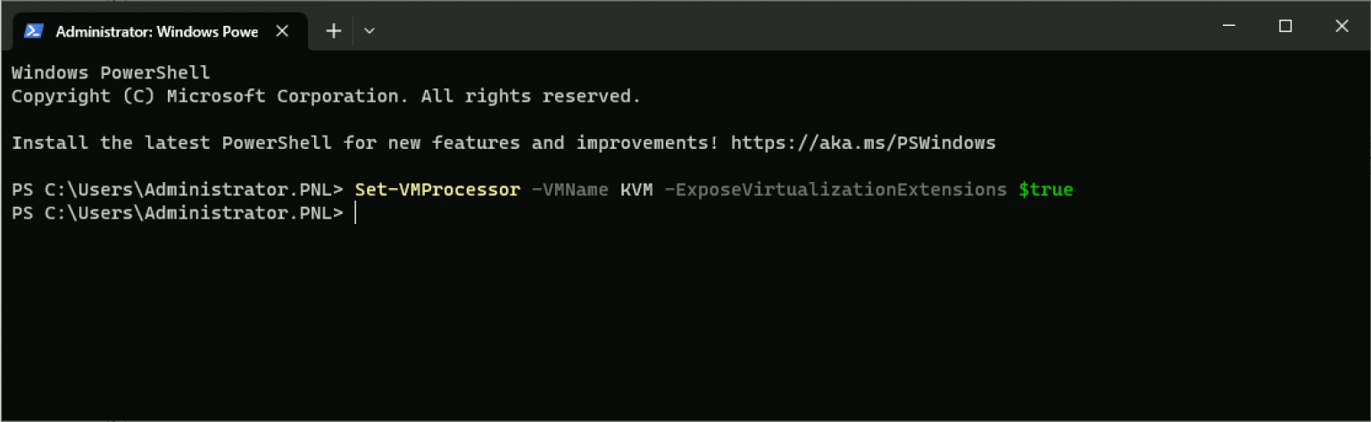 Hyper-V Enable Nested Virtualisation | PeteNetLive