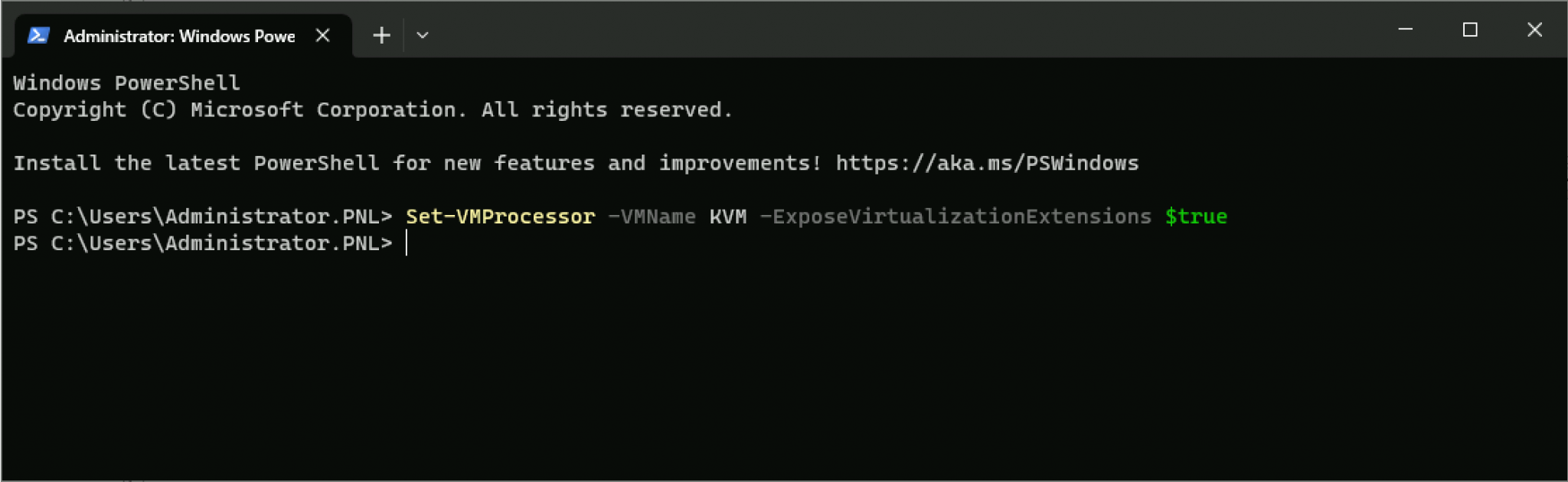 Hyper-V Enable Nested Virtualisation | PeteNetLive
