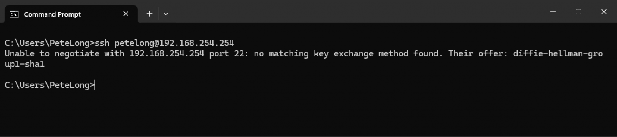 Windows SSH ‘No Matching Key’ | PeteNetLive